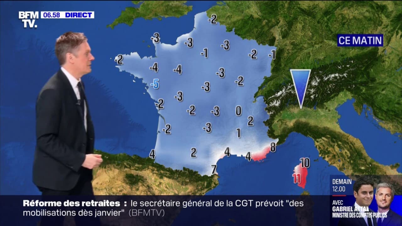 Jusqu'à -5°C... Le froid s'installe sur une très large partie du pays ...
