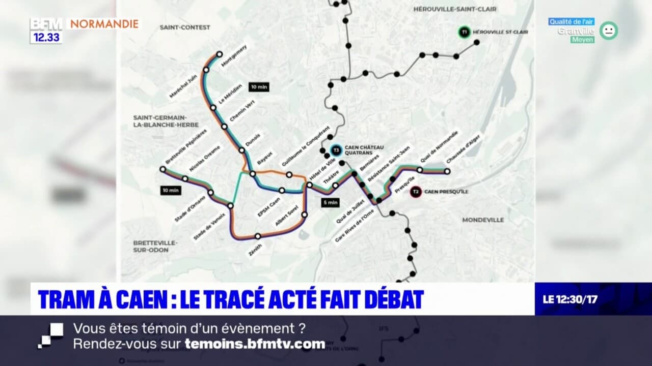 Caen: le nouveau tracé du tramway fait débat