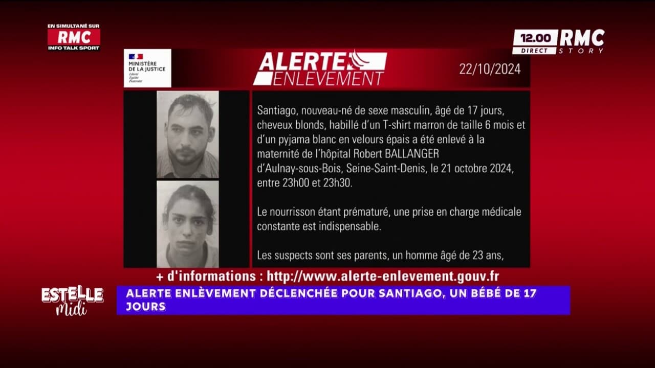 Alerte enlèvement déclenchée pour un nourrisson de 17 jours