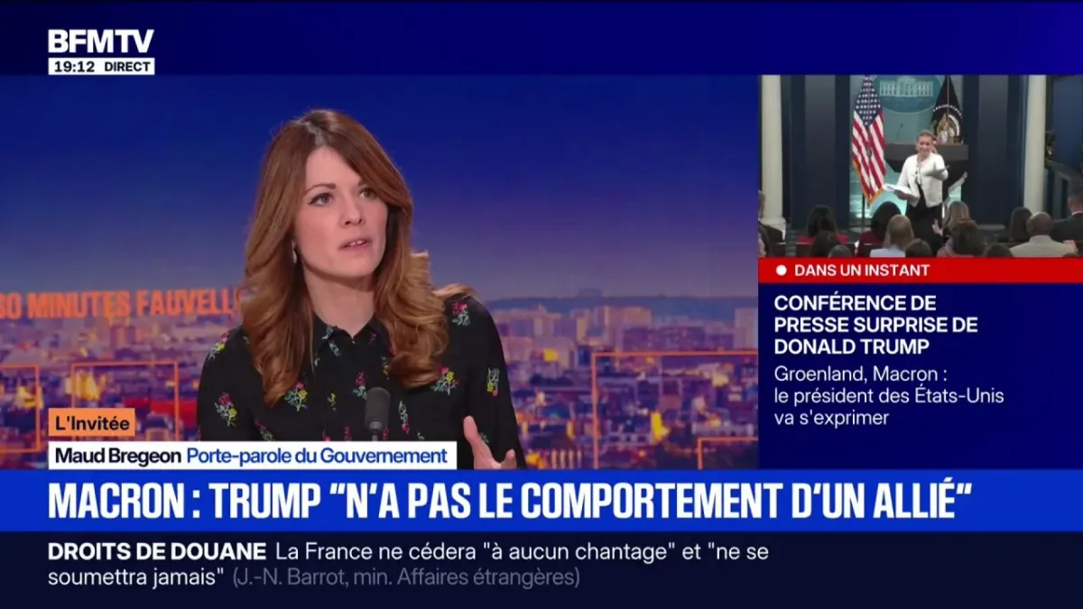 Messages entre Emmanuel Macron et Donald Trump: pour Maud Bregeon, porte-parole du gouvernement ...