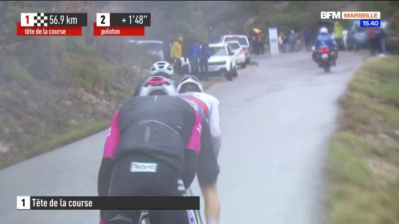 L'Italien Mattias Bais en tête au sommet du Pas de la Couelle. Plus que ...