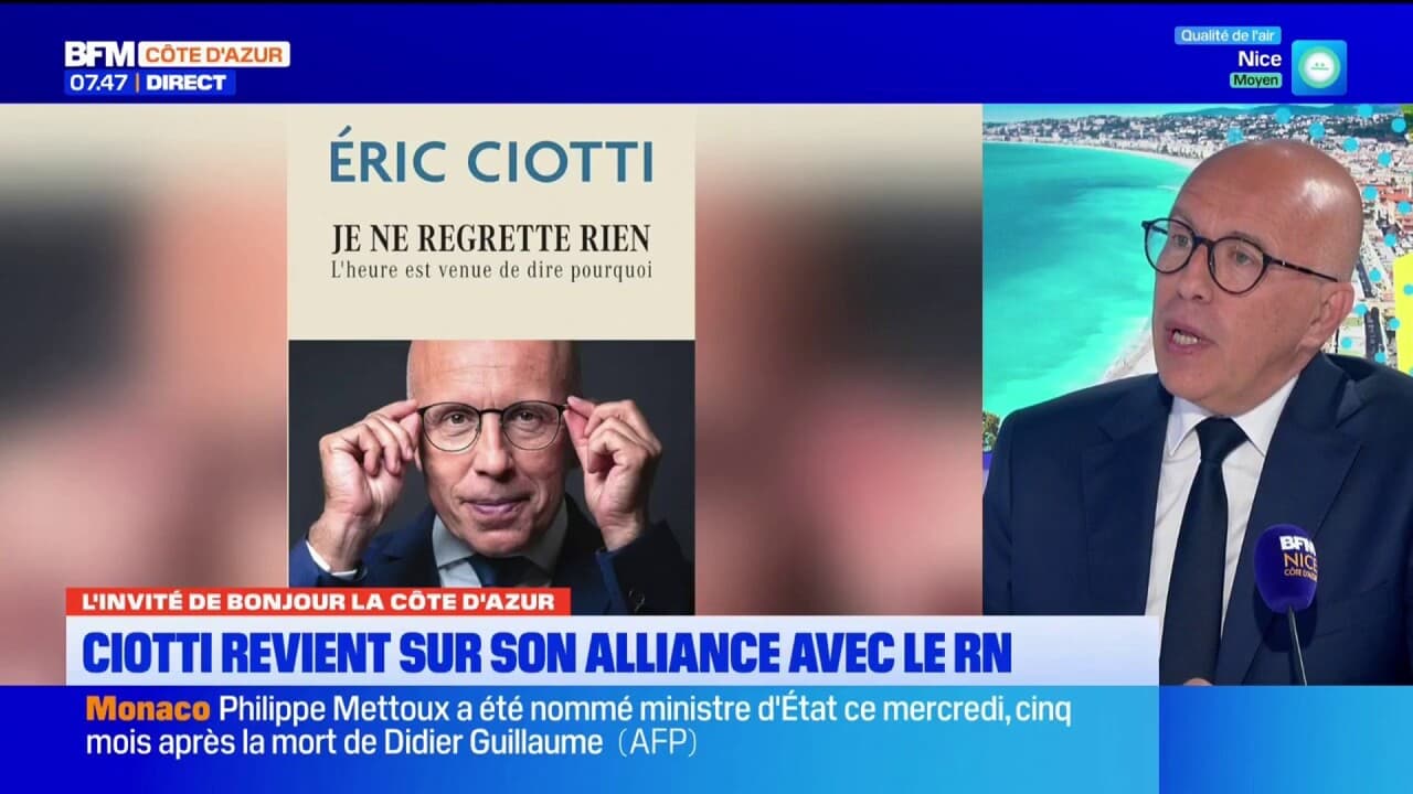 Nice: Eric Ciotti présente son nouveau livre "Je ne regrette rien"