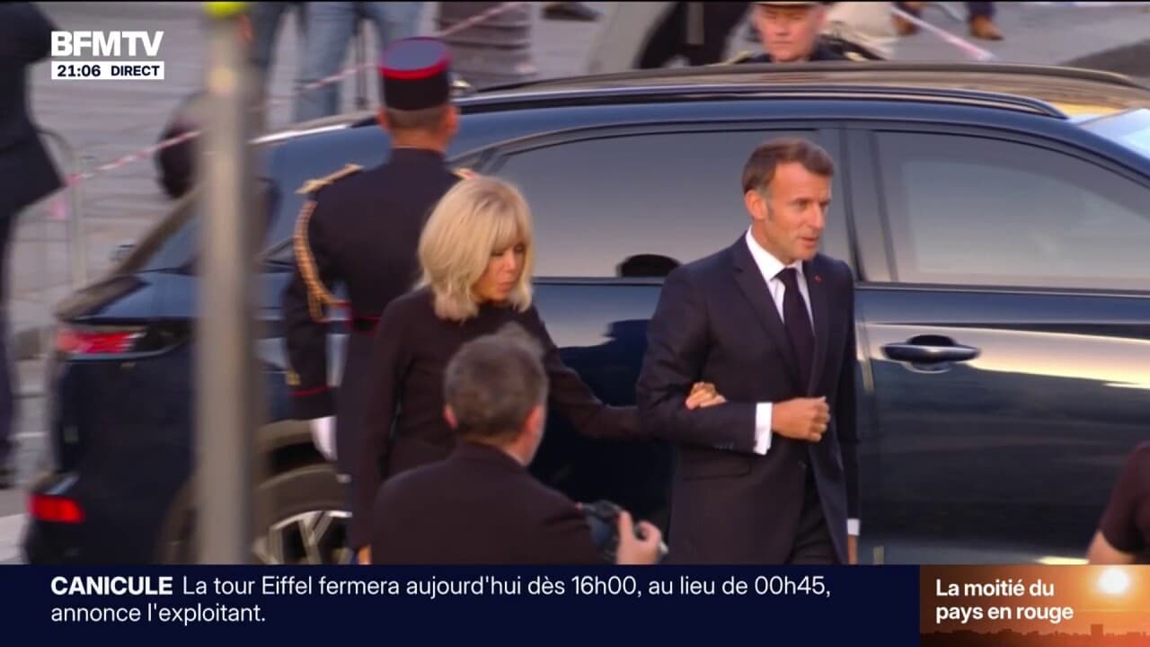 Entrée de Marc Bloch au Panthéon: l'arrivée d'Emmanuel et Brigitte Macron