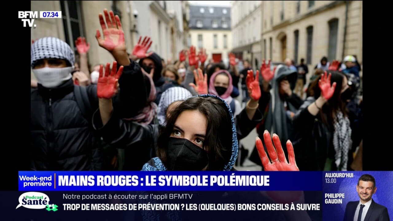 Blocus à Sciences-Po: pourquoi le symbole des "mains rouges" fait-il ...