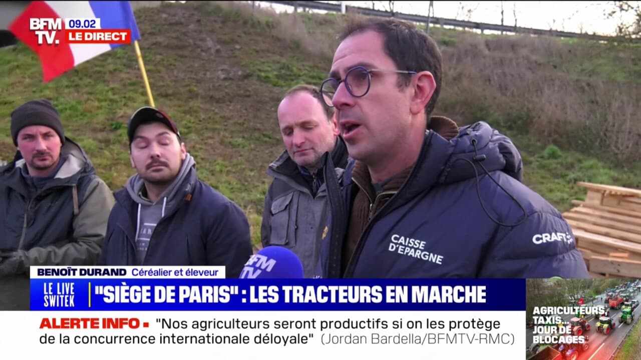Colère des agriculteurs: "Le but, c'est d'affamer les Parisiens" assure Benoît Durand, céréalier ...