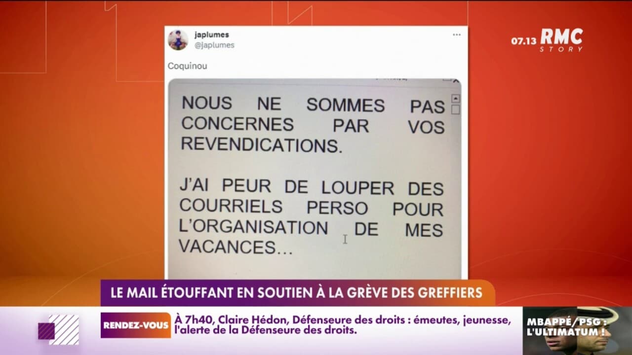 Le mail étouffant en soutien à la grève des greffiers