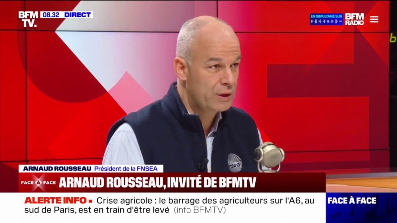 Arnaud Rousseau, président de la FNSEA affirme que "la colère agricole ...