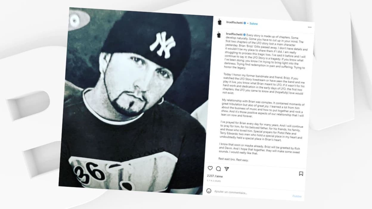 Mort de Brian Gillis, ex-membre du boys band des années 1990 LFO