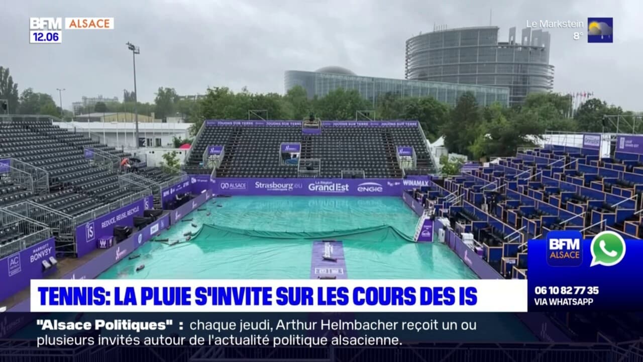 Internationaux de Strasbourg: la pluie s'invite sur les cours