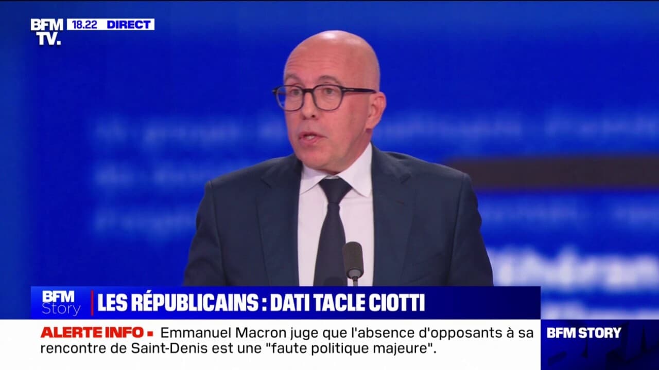 Projet de loi immigration: Éric Ciotti (président des Républicains ...