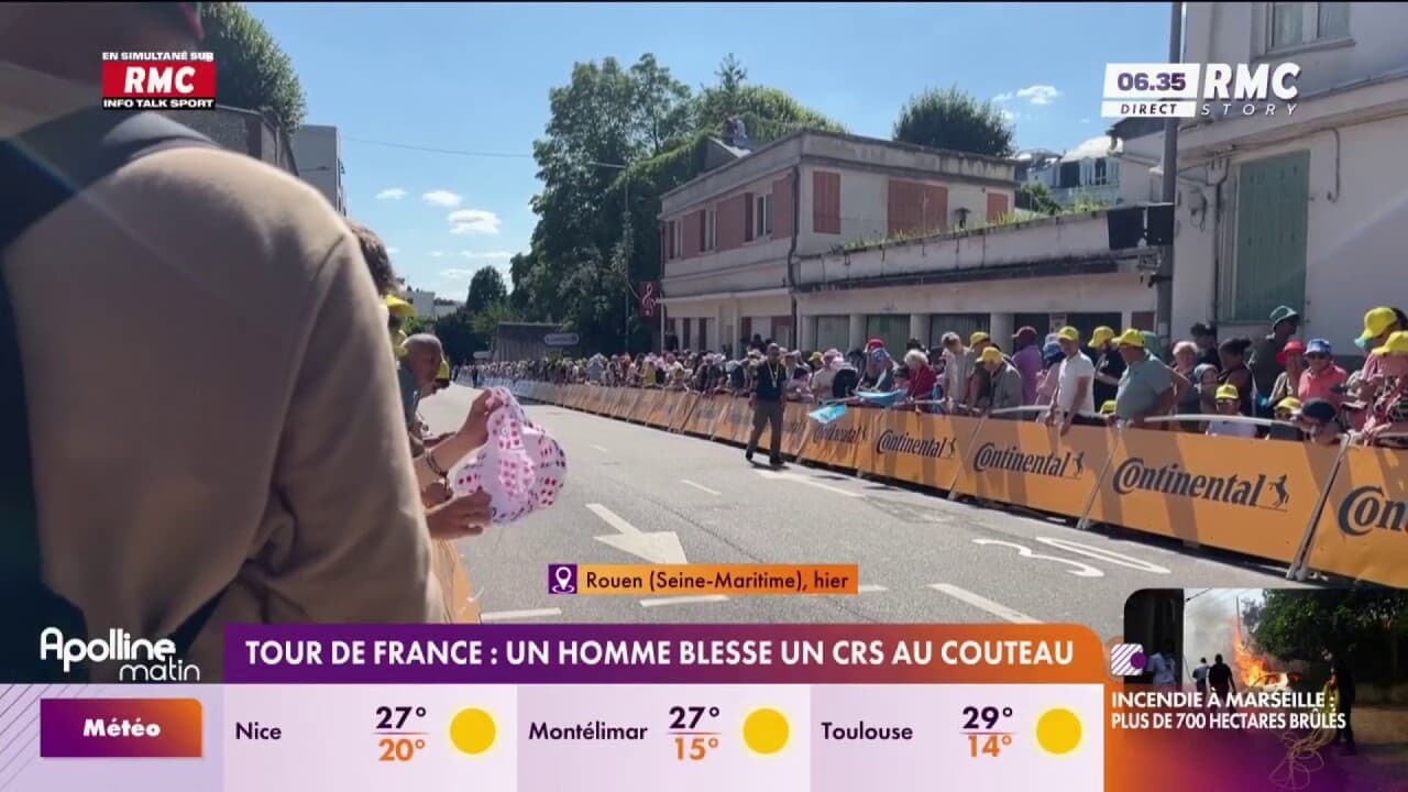 Tour de France: un homme blesse un CRS au couteau