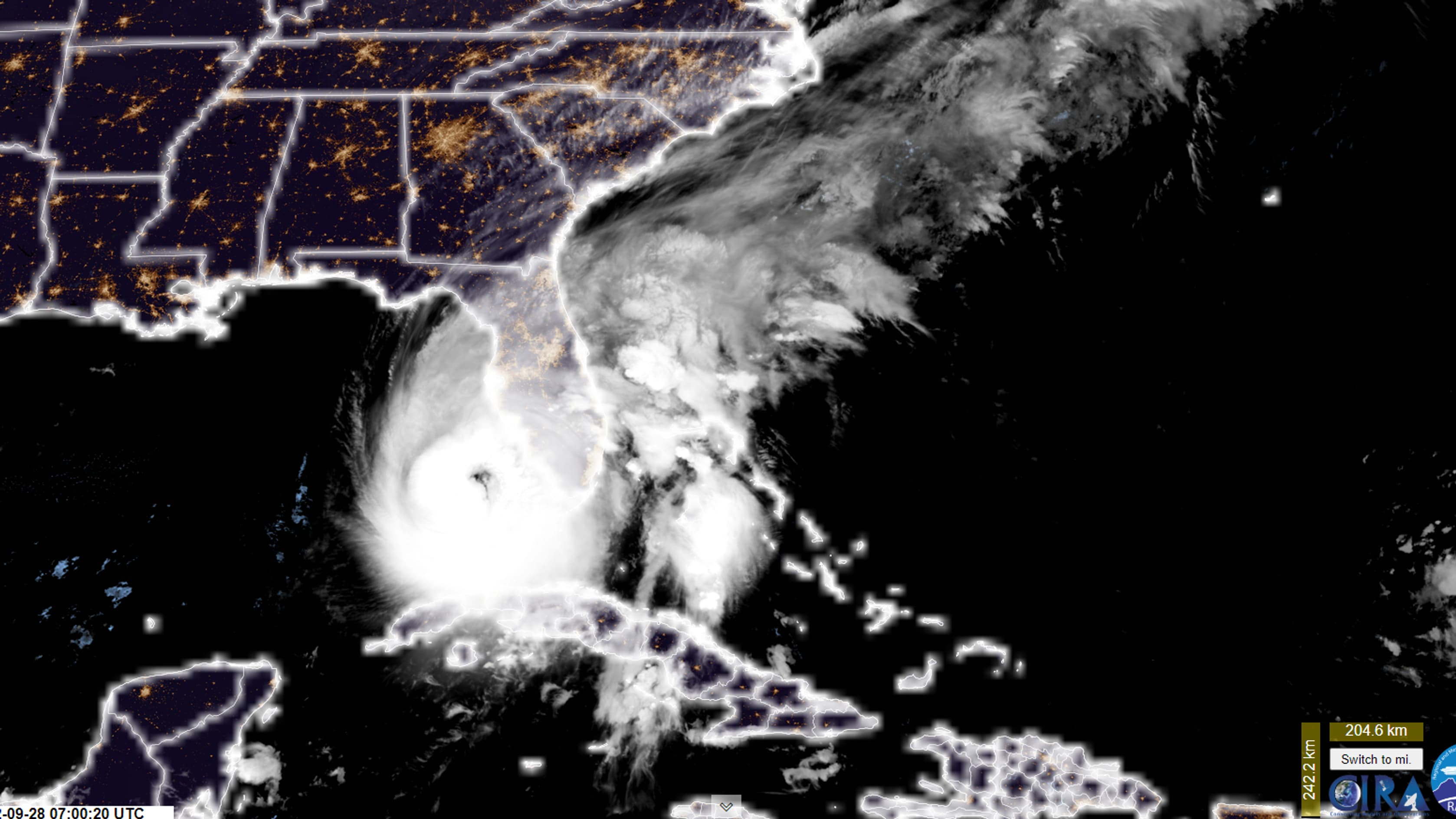Les images satellites impressionnantes de l'ouragan Ian dans le Golfe ...