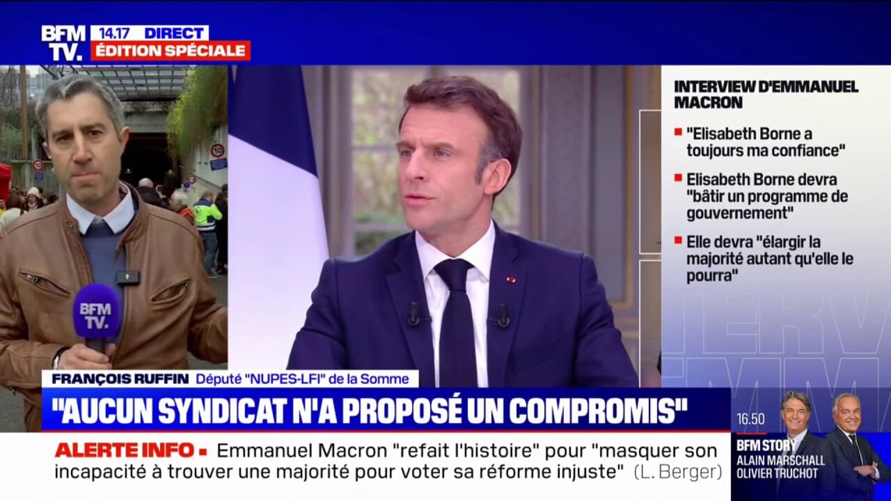 Retraites: pour François Ruffin, Emmanuel Macron n'a proposé "que dalle ...