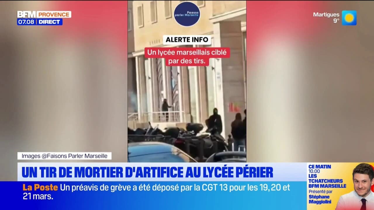 Un tir de mortier d'artifice devant le lycée Périer ce mardi