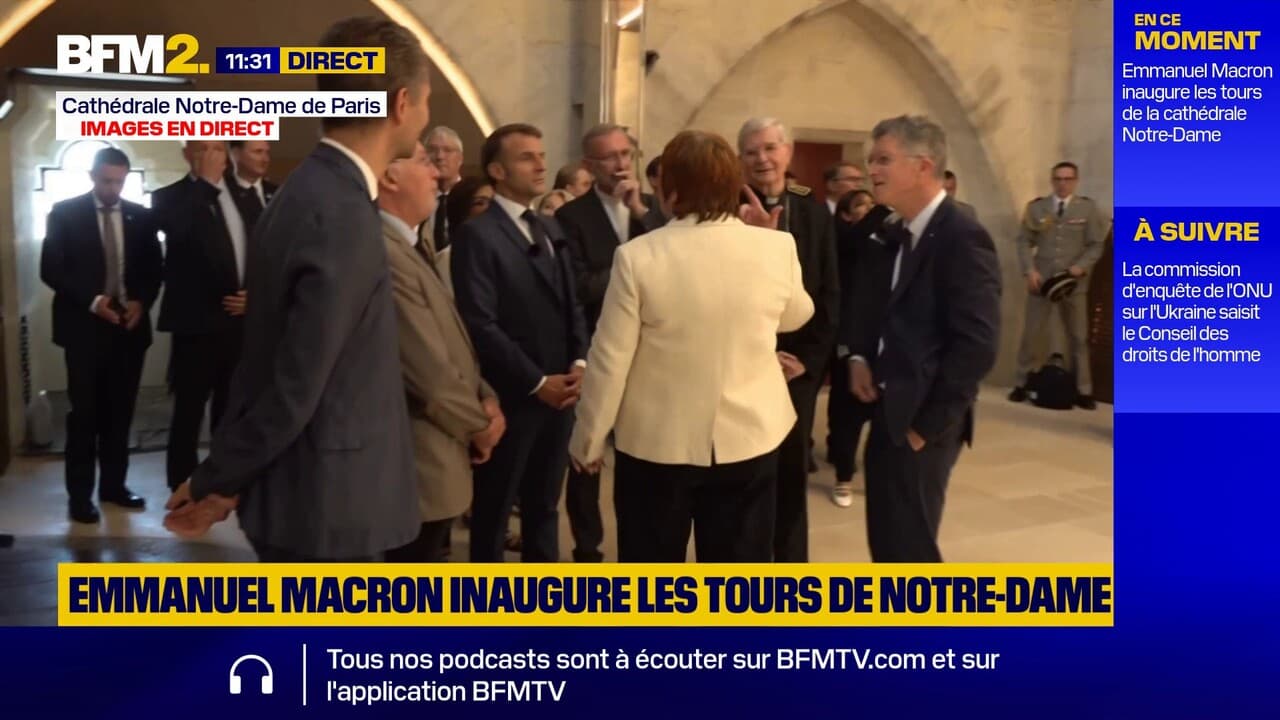 Emmanuel Macron inaugure les tours de Notre-Dame de Paris