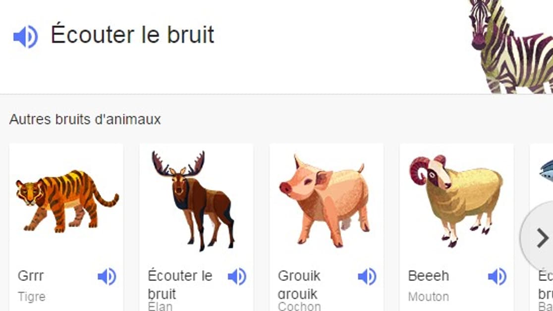 Google vous fait découvrir les cris des animaux