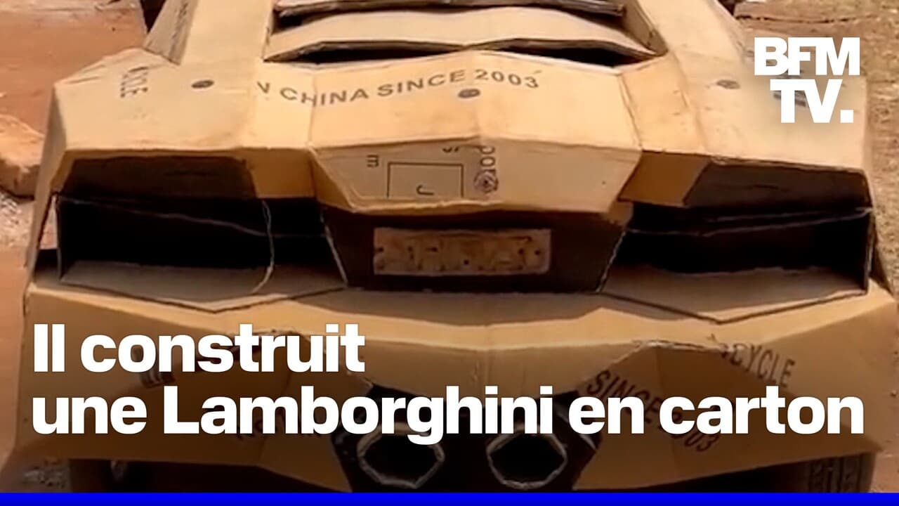 Un jeune Nigérian de 18 ans fabrique une Lamborghini en carton recyclé