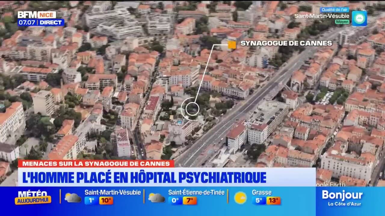Menaces sur la synagogue de Cannes : l'homme placé en hôpital psychiatrique
