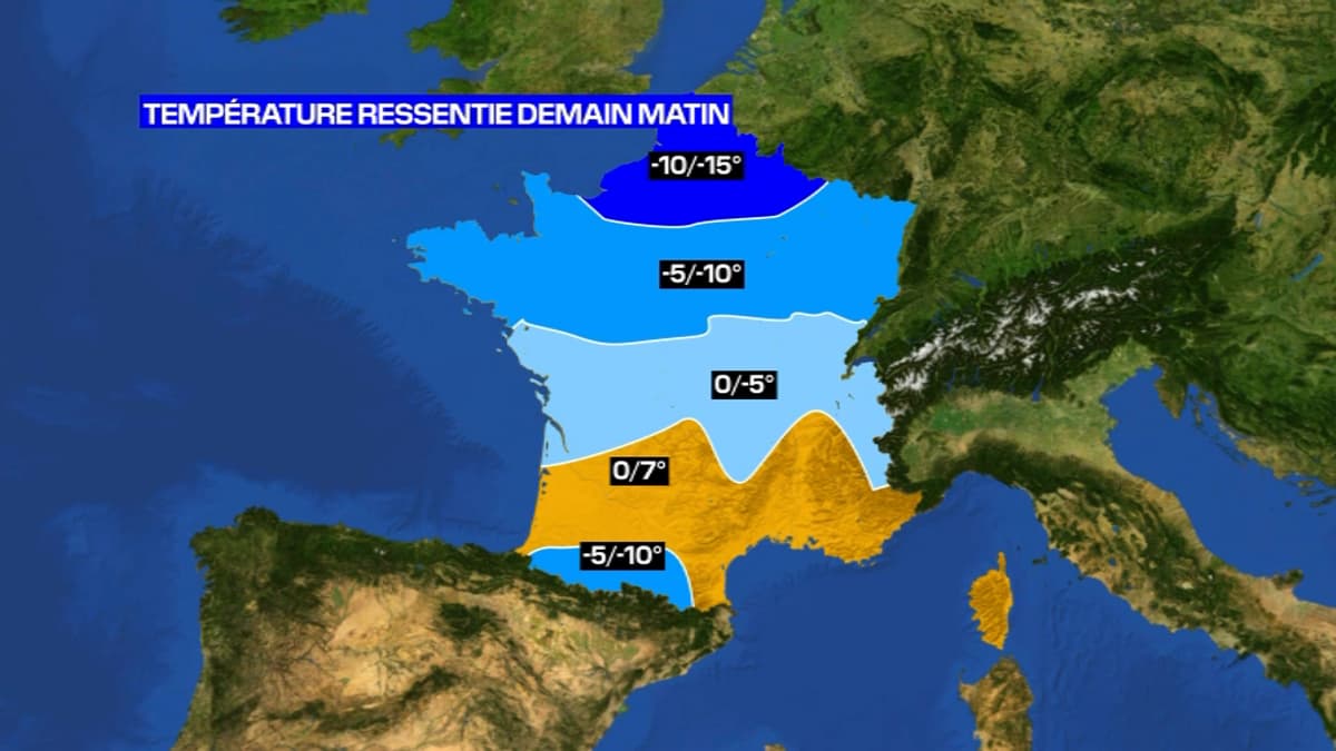 Vague de froid polaire: la carte des températures (glaciales ...