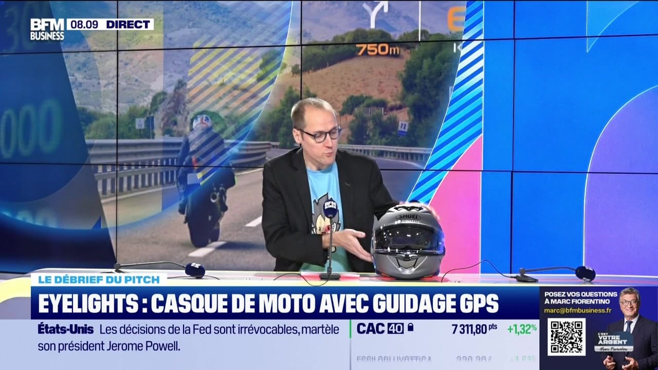 Le débrief du Pitch : Eyelights, casque de moto avec guidage GPS, par Anthony Morel - 15/11