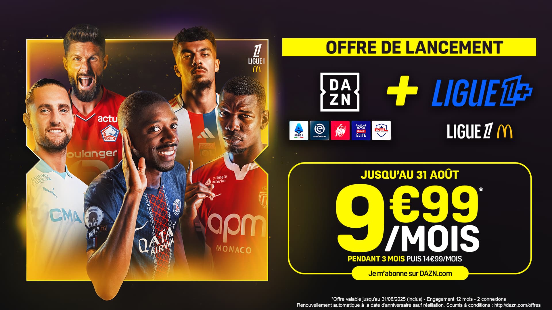 Lens - Lille : profitez de l’offre DAZN pour suivre le match sur Ligue1+