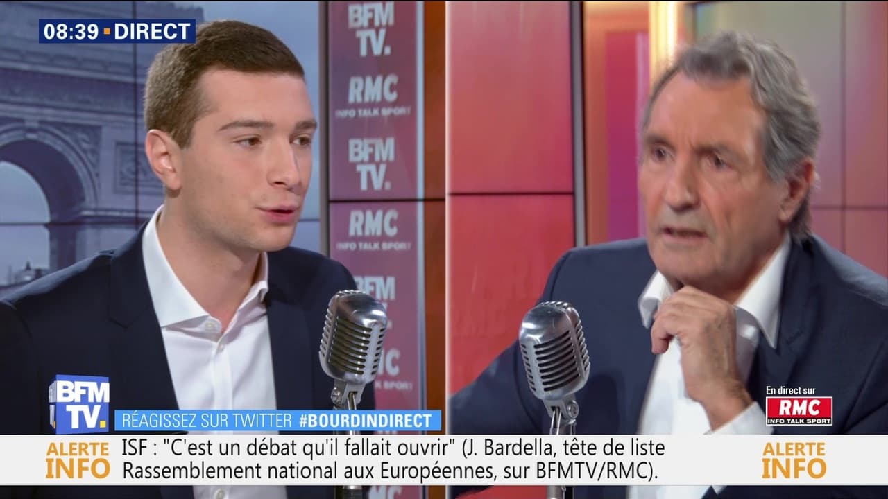 Jordan Bardella face à Jean-Jacques Bourdin en direct