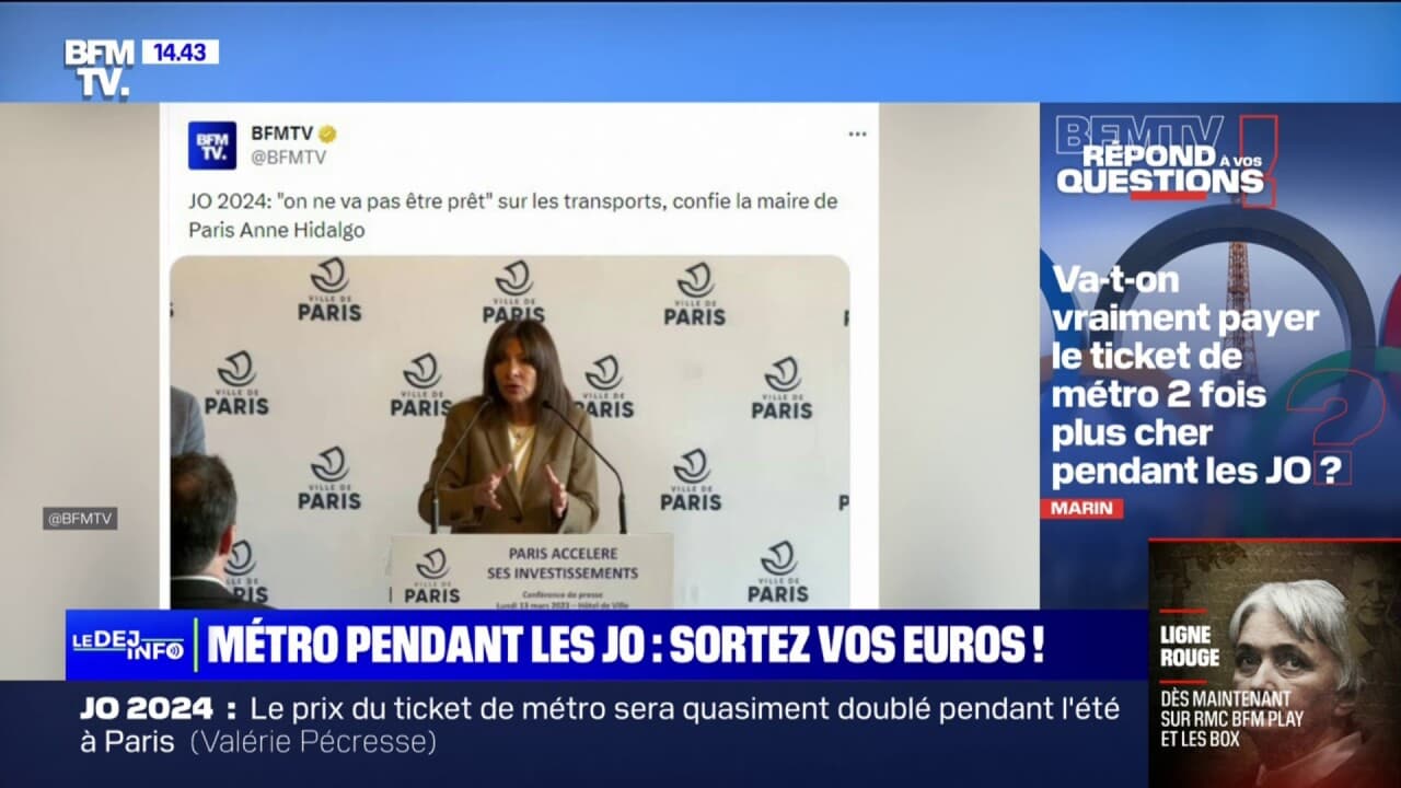 Va-t-on vraiment payer le ticket de métro 2 fois plus cher pendant les JO? BFMTV répond à vos ...