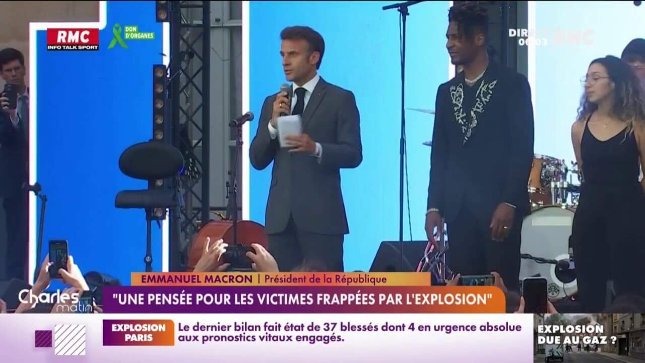 Explosion à Paris: Emmanuel Macron adresse ses "pensées pour les victimes"
