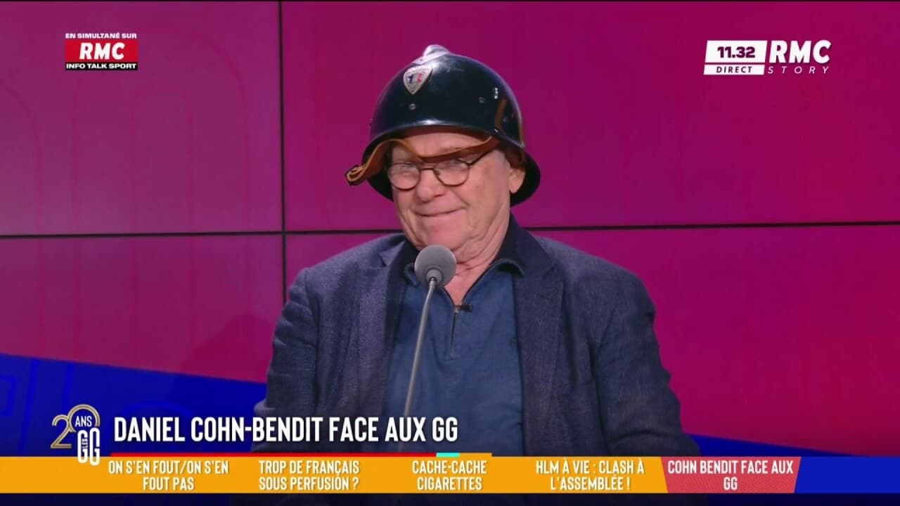 La surprise d'Emmanuel de Villiers : Daniel Cohn-Bendit met un casque de CRS de Mai 68