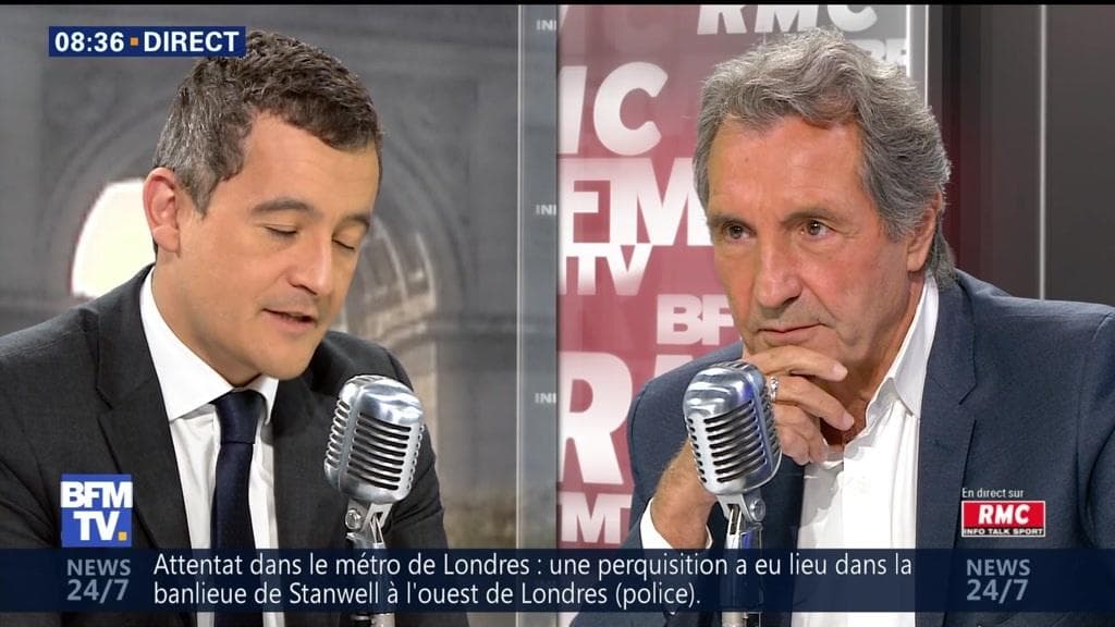 Gérald Darmanin face à Jean-Jacques Bourdin en direct