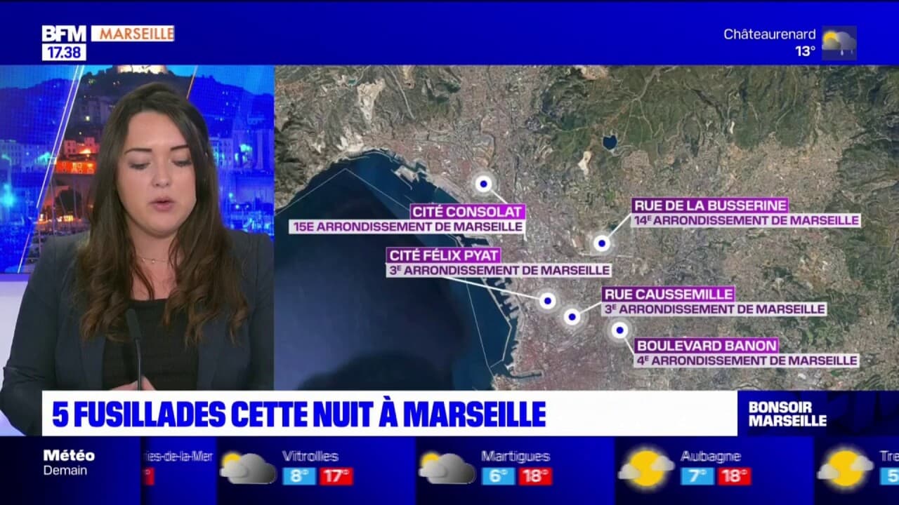 Marseille: cinq fusillades ont eu lieu dans la nuit de mercredi à jeudi Marseille: cinq fusillades ont eu lieu dans la nuit de mercredi à jeudi