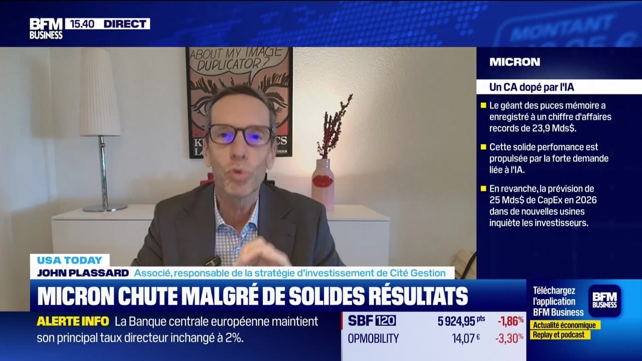 USA Today : "Micron frappe un grand coup, mais baisse en bourse", par ...