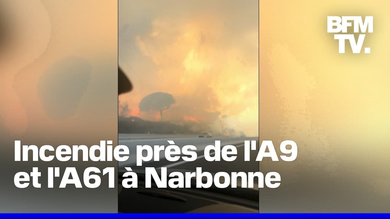 Canicule: la circulation totalement interrompue sur l'A9 et l'A61 en raison d'un incendie