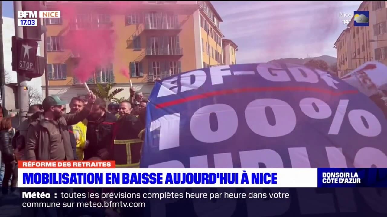 Réforme des retraites: mobilisation en baisse à Nice Réforme des retraites: mobilisation en baisse à Nice