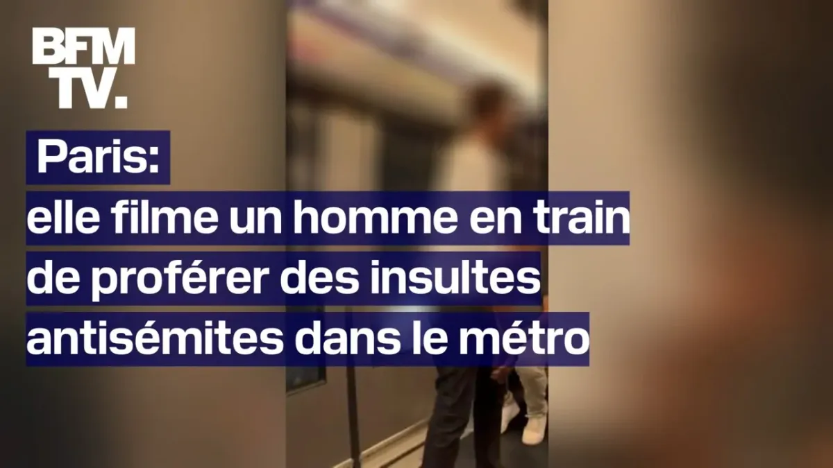 Dans le métro parisien, une jeune femme filme un homme en train de ...