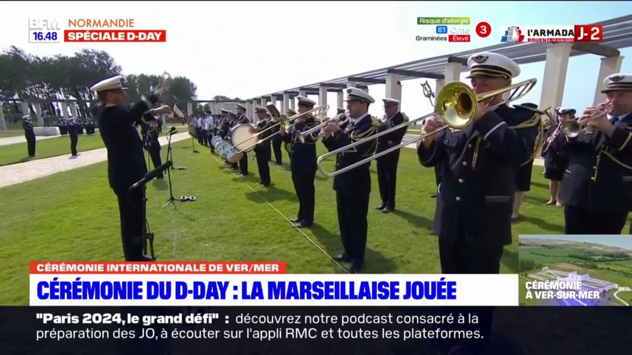 D-Day: la Marseillaise jouée avant la prise de parole de Sébastien ...