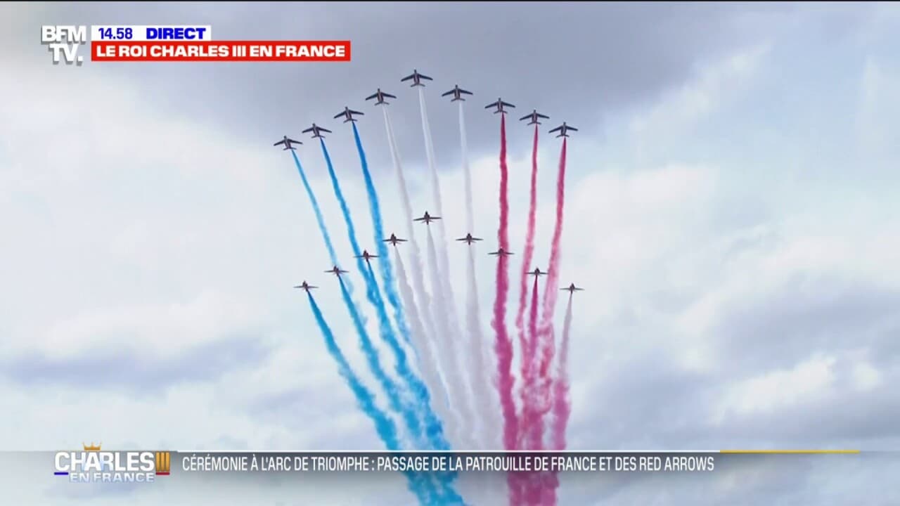 Charles III: les images de la Patrouille de France et des Red Arrows ...