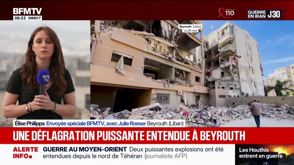 Guerre au Moyen-Orient: une déflagration puissante entendue à Beyrouth