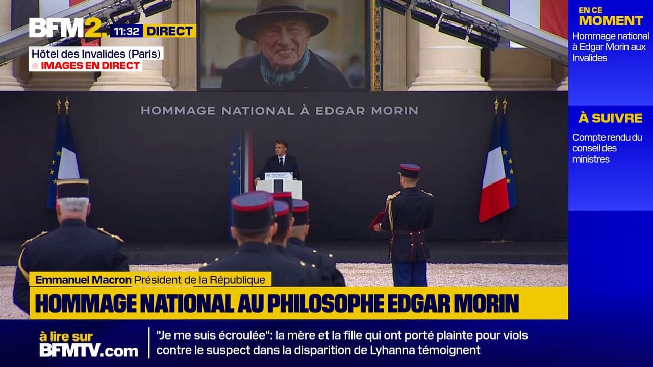 Hommage à Edgar Morin: Emmanuel Macron salue "un destin exceptionnel du ...