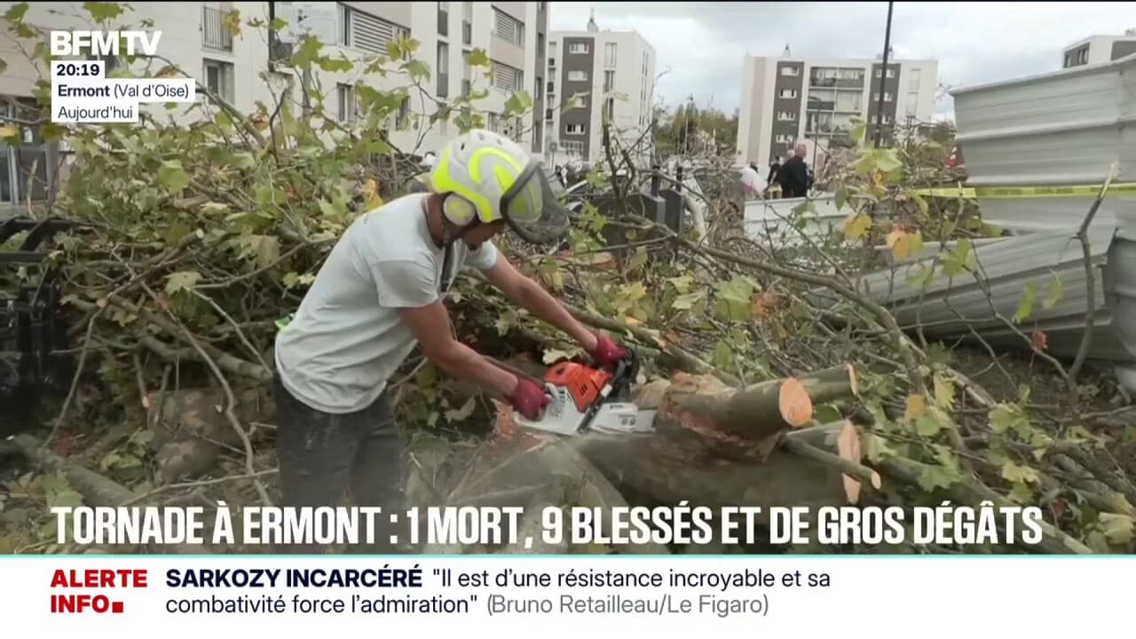 Après le passage de la tornade à Ermont, le travail sur place est ...