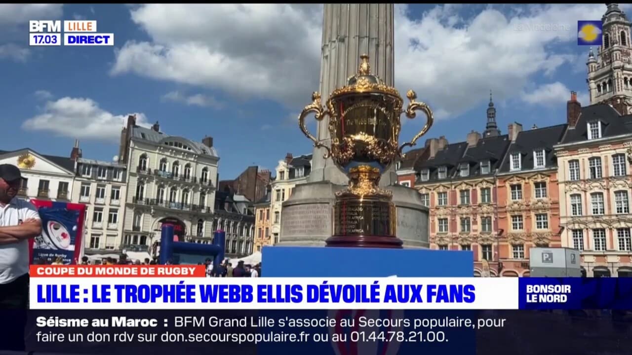 Coupe du monde de rugby: le trophée Webb Ellis exposé à Lille avant le ...
