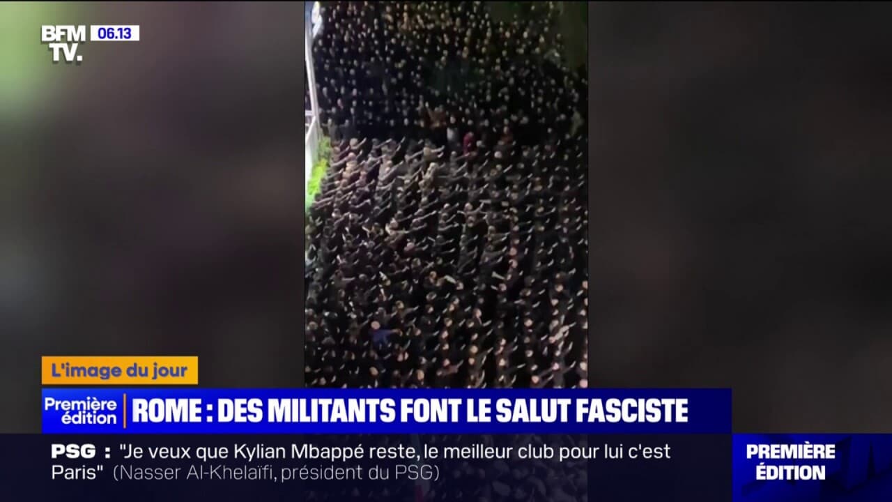 Des centaines de militants font des saluts fascistes en pleine rue à Rome