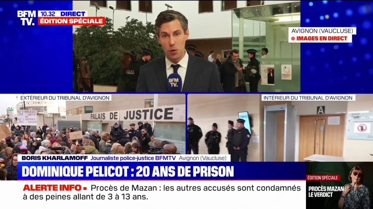 Procès Mazan: "Dominique Pelicot pleure", à l'annonce des 20 ans de prison