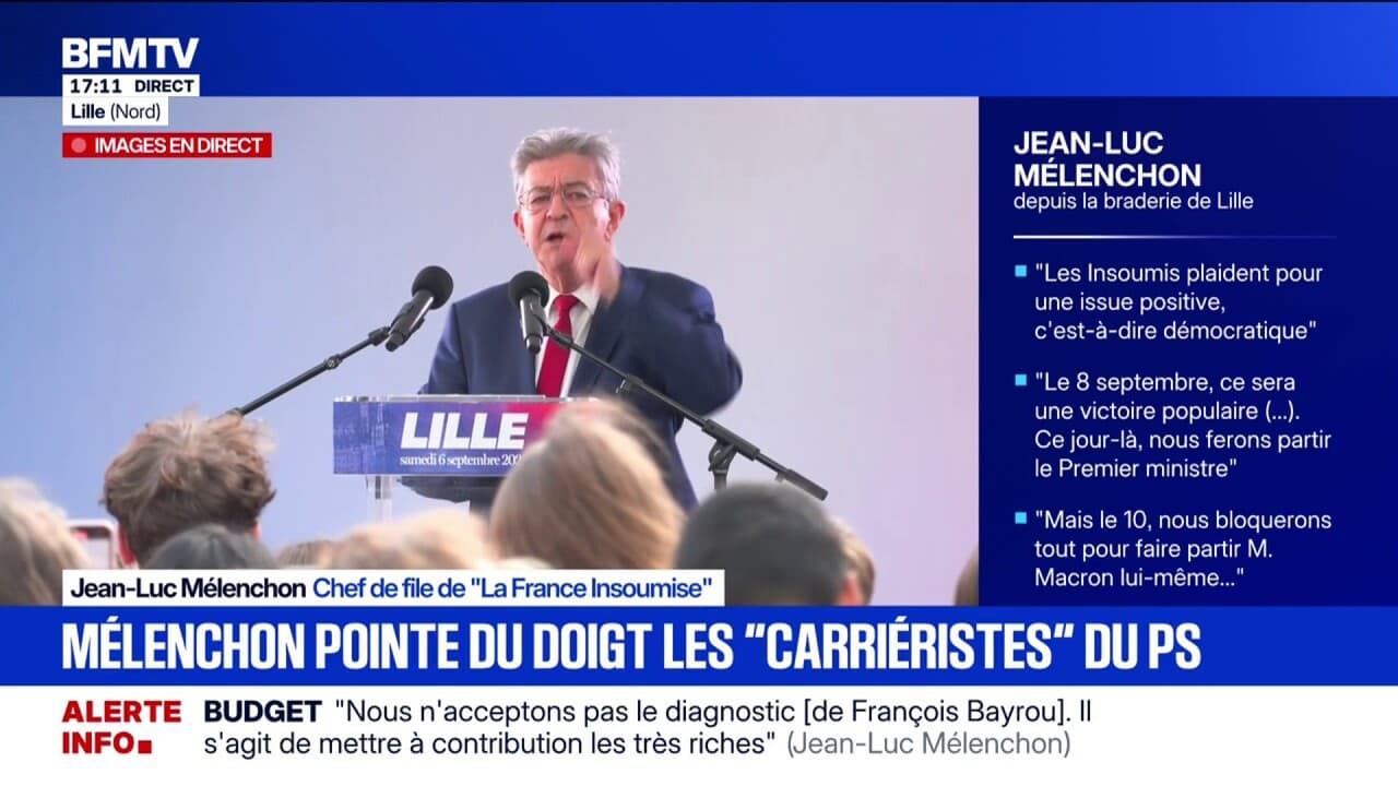 Le PS à Matignon: le chef de file de LFI, Jean-Luc Mélenchon, "montre ...