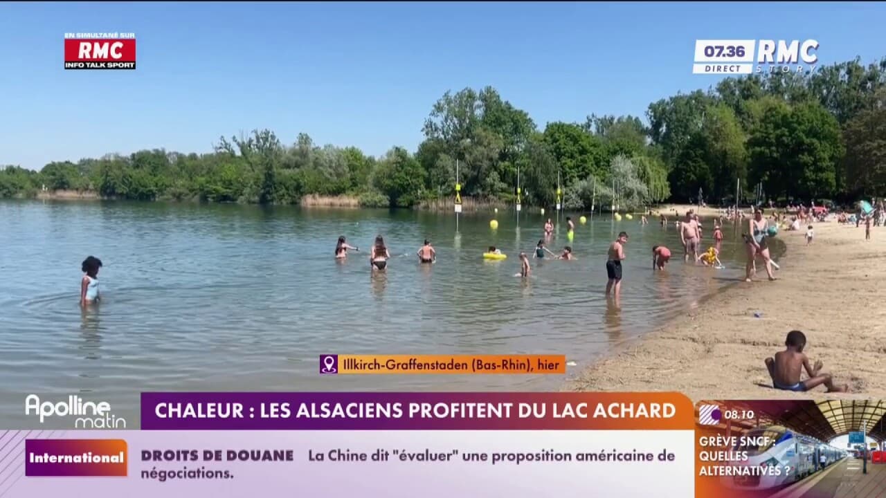 Chaleur: les Alsaciens profitent du lac Achard