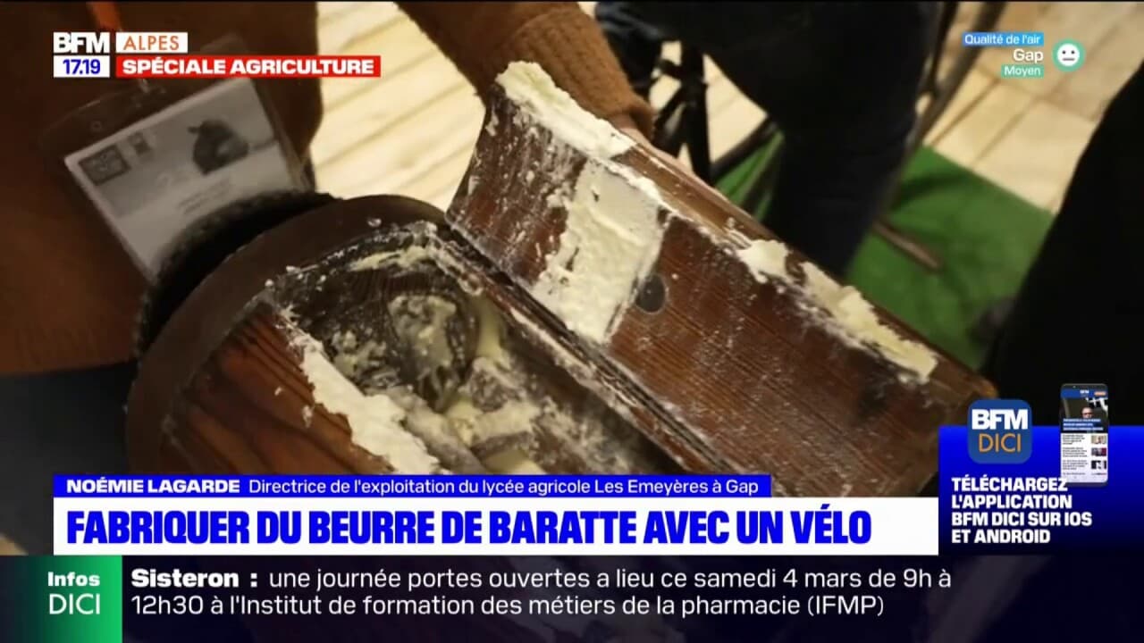 Salon de l'Agriculture: fabriquer du beurre de baratte avec un vélo