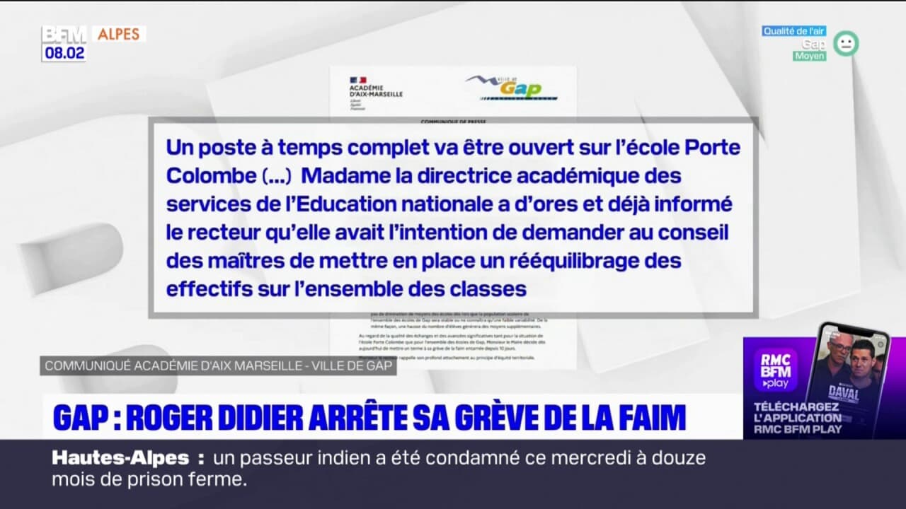 Suppression de classe à Gap: le maire arrête sa grève de la faim ...