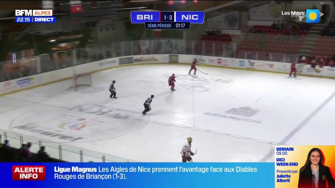 Ligue Magnus: Nice s'impose en déplacement à Briançon 1-4