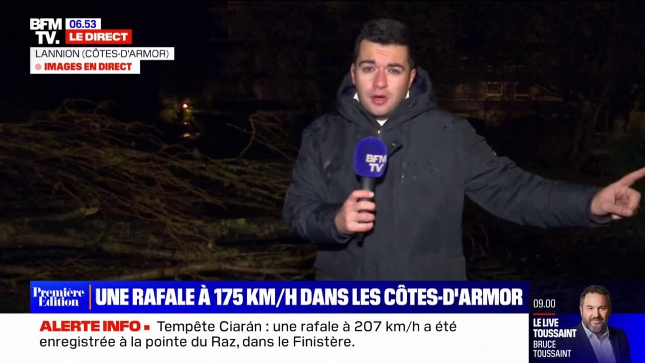 Tempête Ciarán: une rafale de vent enregistrée à 175 km/h dans les ...