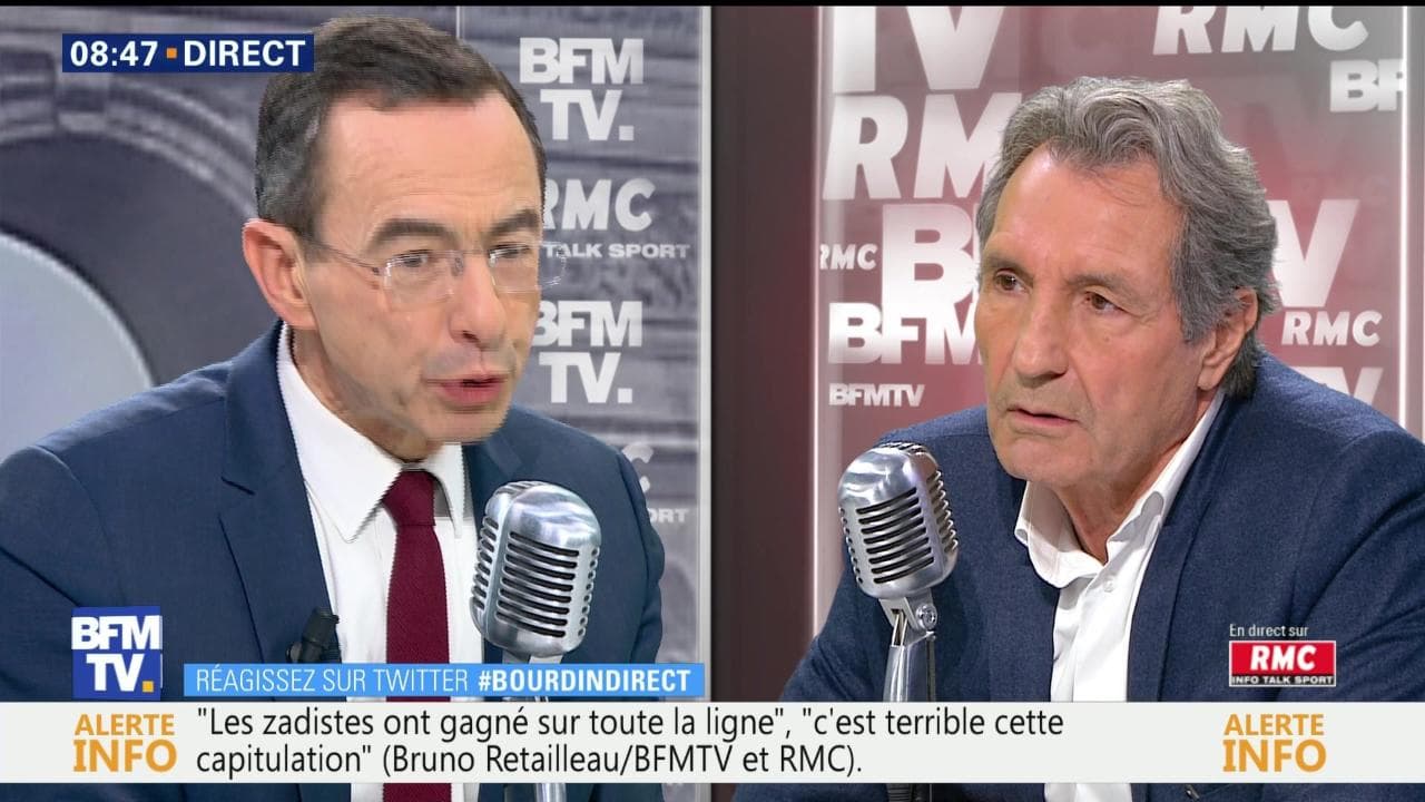 Bruno Retailleau face à Jean-Jacques Bourdin en direct